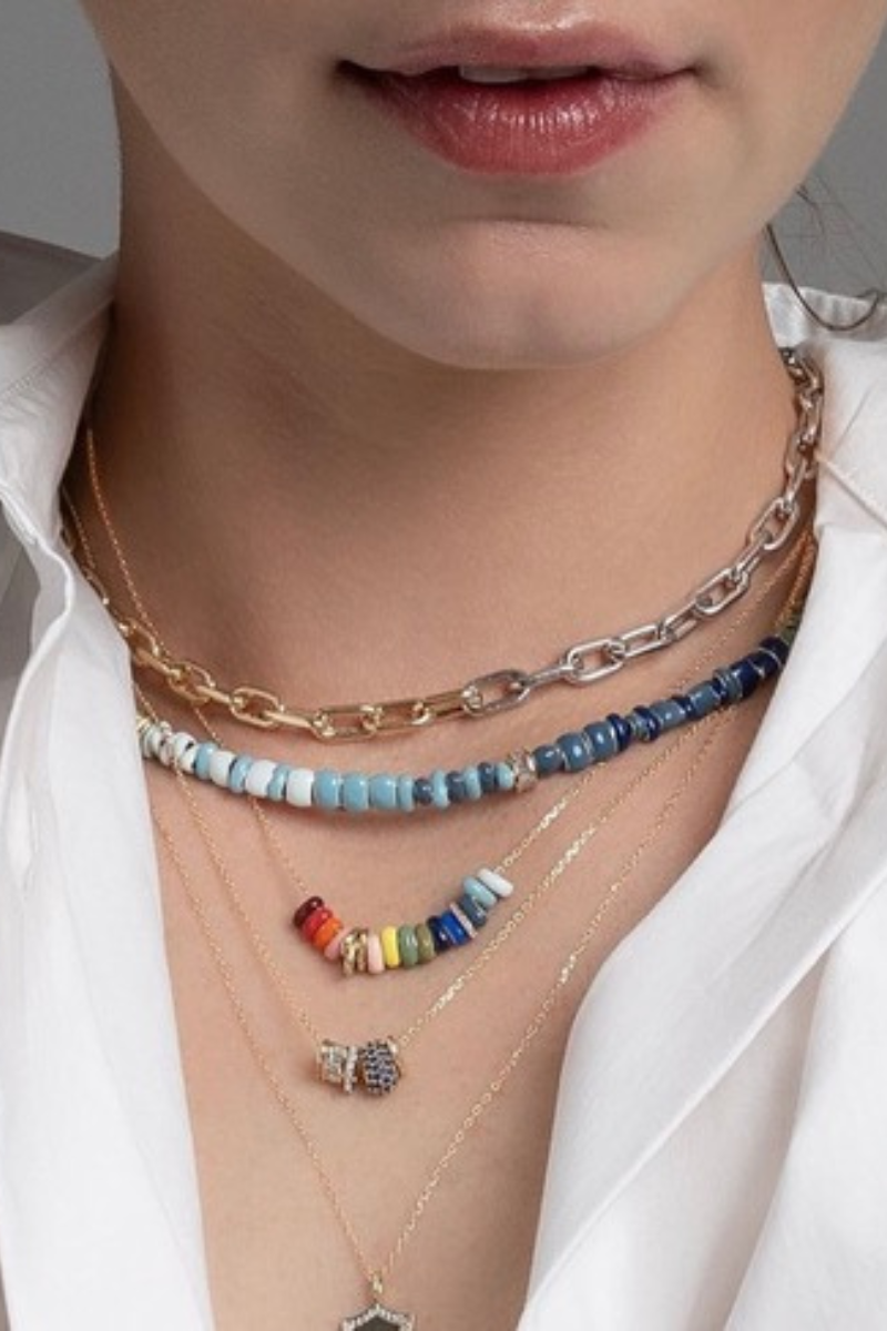 Adina Reyter, Bead Party, Full Enamel Carnival Necklace -14K Yellow Go ...