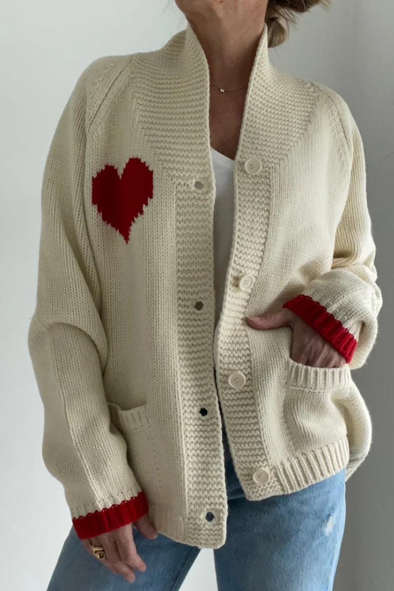 Varsity Cardigan - Heart – Snapdragon Designs