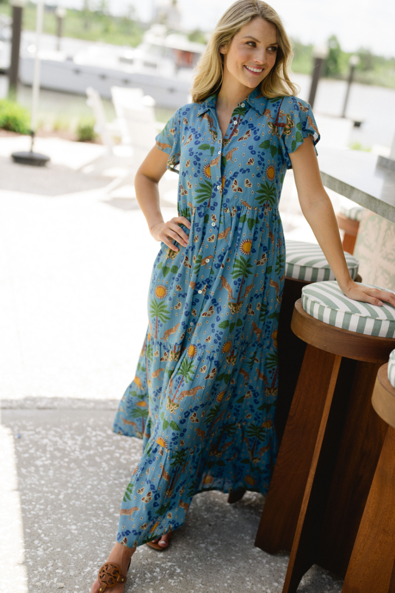 Briton Court, Frenchi Dress - Blue – Snapdragon Designs