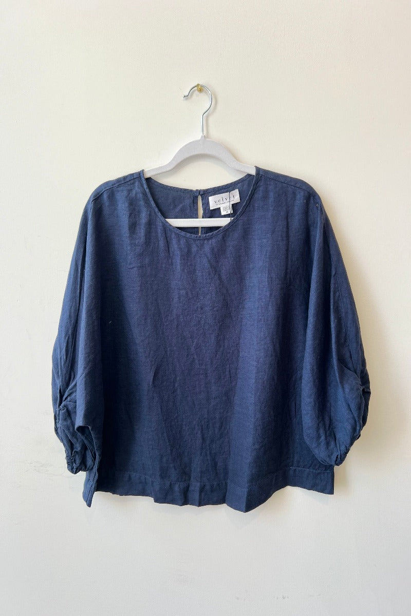 Velvet, Cass Woven Linen Puffy Sleeve Top – Snapdragon Designs