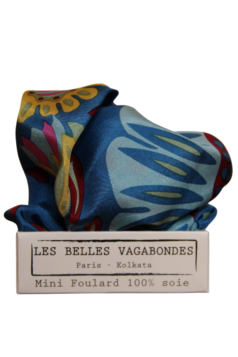 Les Belles Vagabondes, Mini Marushka Scarf- Blue – Snapdragon Designs